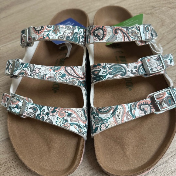 Birkenstock | Shoes | New Birkenstock Florida Paisley Pattern Vegan ...